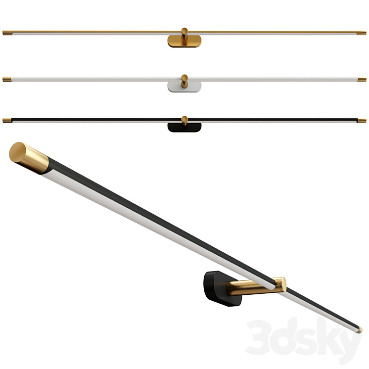 Minimalist Linear Plug-in Wall Lamp - Wall light - 3D model