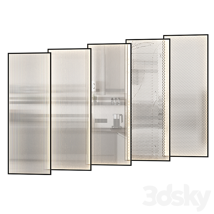 Partitions made of ribbed glass with lighting. - Other decorative ...