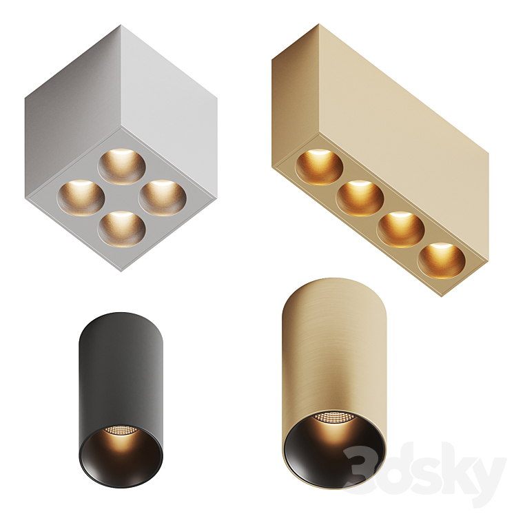 Flos shadow pro and shadow surface - Technical lighting - 3D model