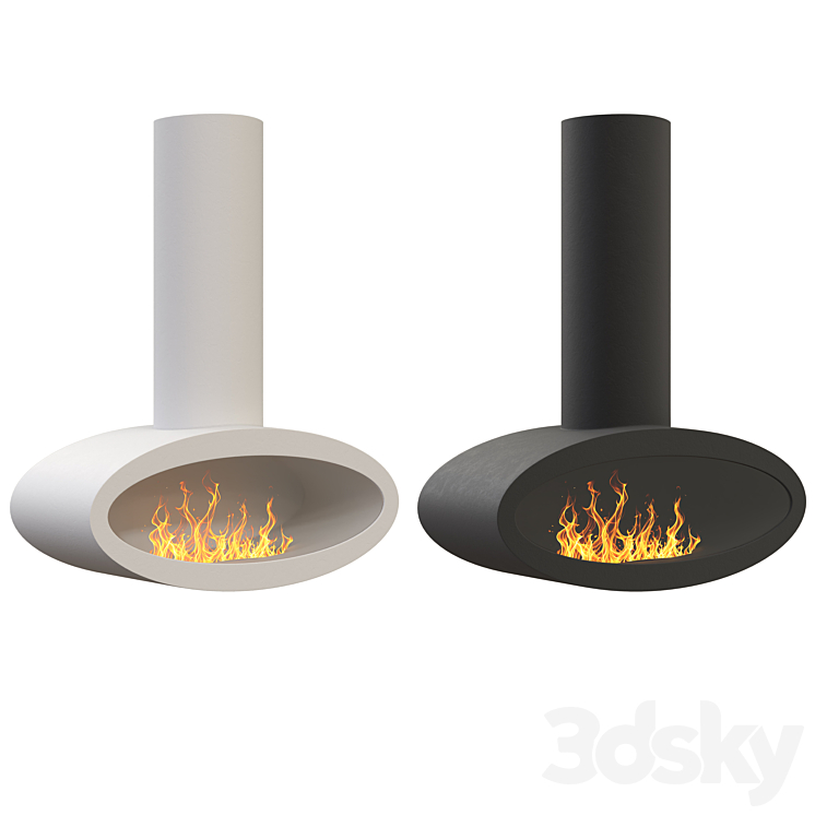 Bioethanol hanging ireplace tube - Fireplace - 3D model