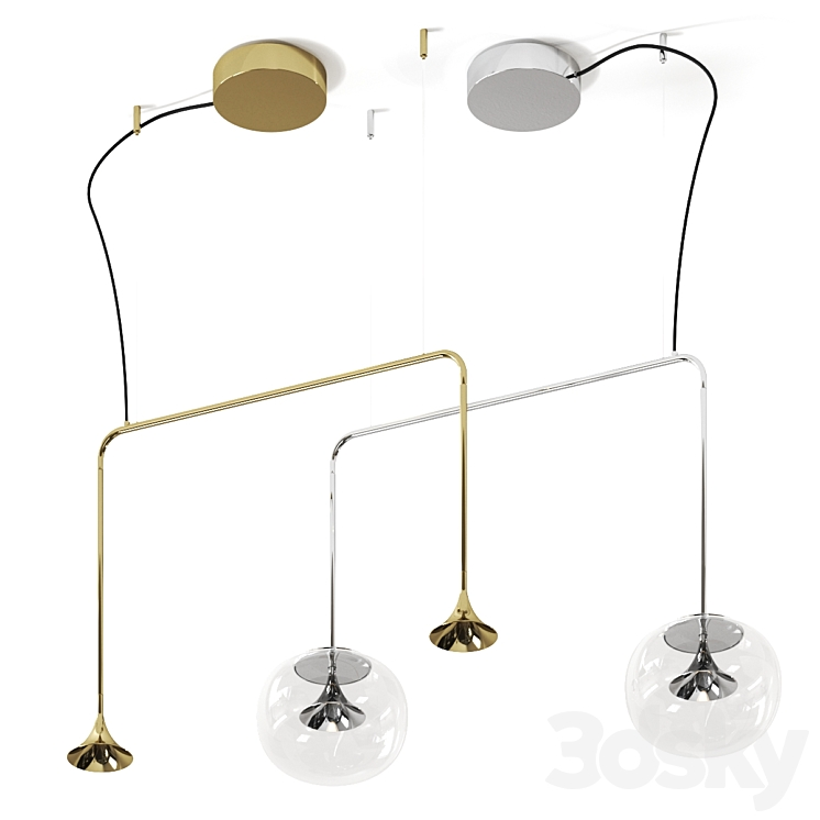 Alive Aluminum by Leds C4 Pendant Lamp - Pendant light - 3D model