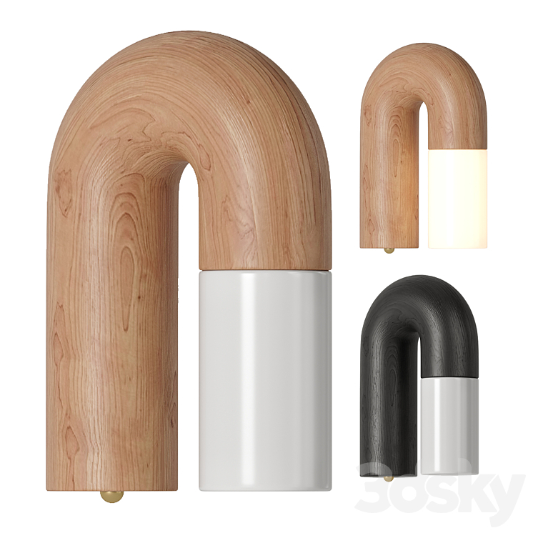 Arcus Wood Wall Lamp - Wall light - 3D model