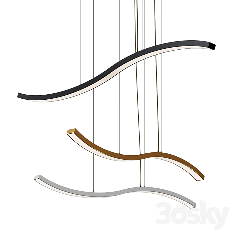 Morfi Wave pendant lamp by Petridis SA - Pendant light - 3D model