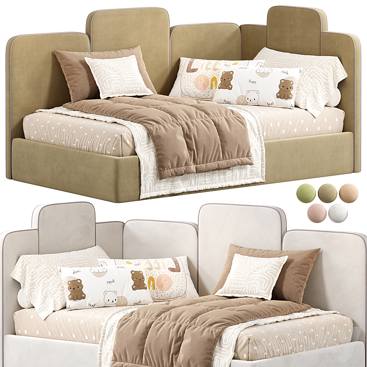 Corner Bed Pikachu Design - Bed - 3D model