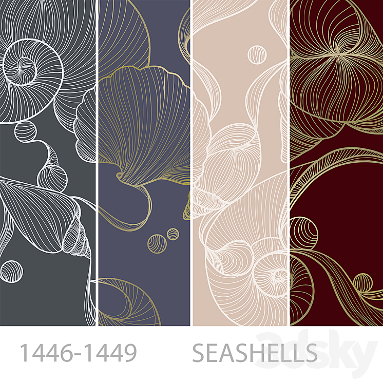 Wallpapers/Seashells - Wall covering - 3D model