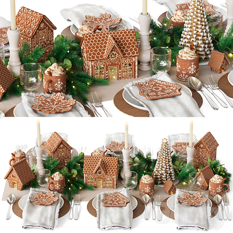 Gingerbread Village Houses Pottery Barn New Year's Table Setting ...