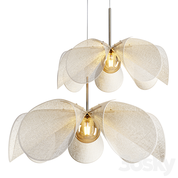 Boho Shape Fiber Pendant Light - Pendant light - 3D model