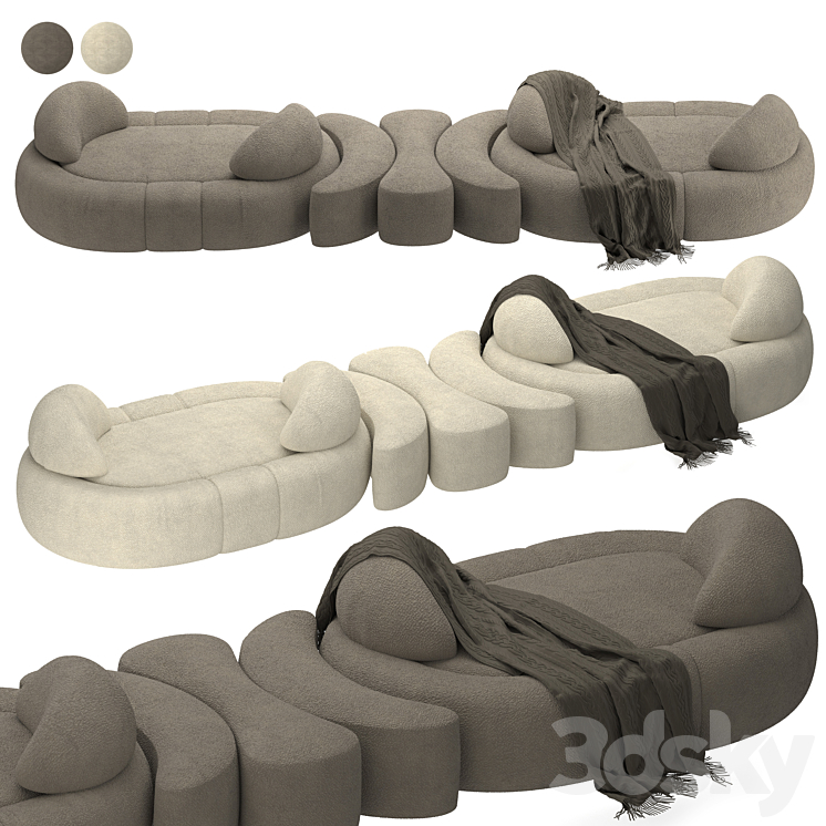 Moira modern sofa - Sofa - 3D model
