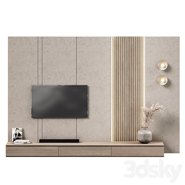 TV Wall Set 002 - TV Wall - 3D model