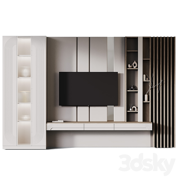 TV wall Zen - TV Wall - 3D model