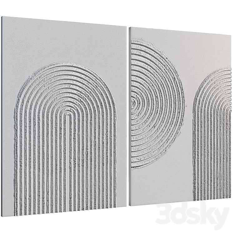Bas-relief gypsum wall decorative panel Japan wave lines - Decorative ...