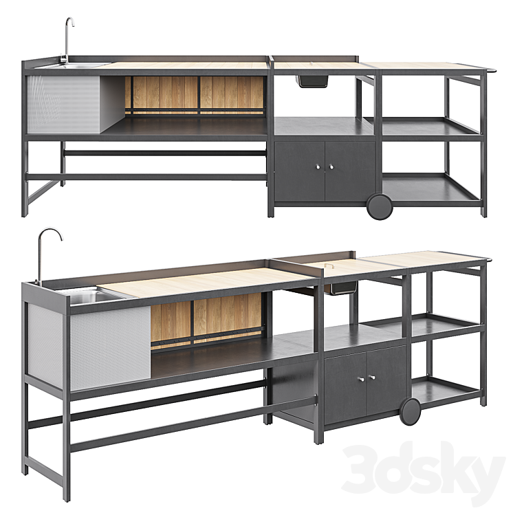 Garden kitchen furniture Belani ORTISEI outdoor kitchen - Other - 3D model
