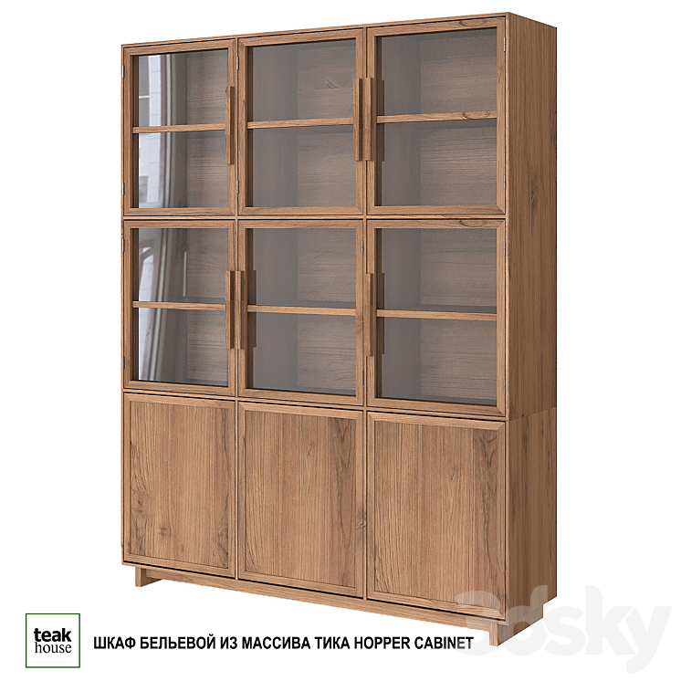 Teak linen closet HOPPER CABINET - Wardrobe & Display cabinets - 3D model