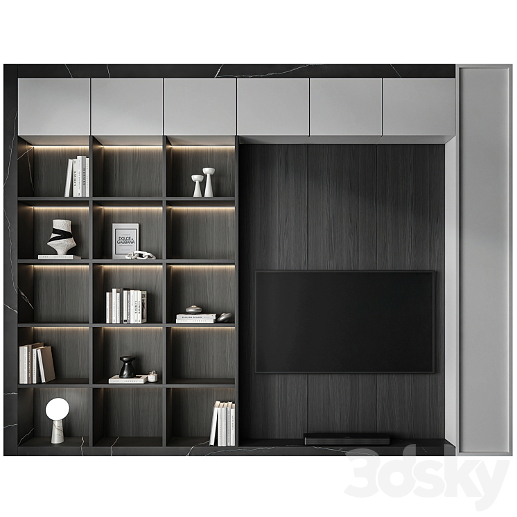 tv wall set 32 - TV Wall - 3D model
