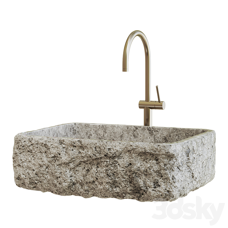 Stone Wash Basin Sink 006 - Wash basin - 3D model