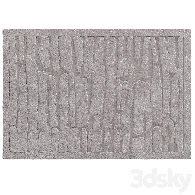 Amore Ivory Textured Abstract Rug - Carpets - 3D model