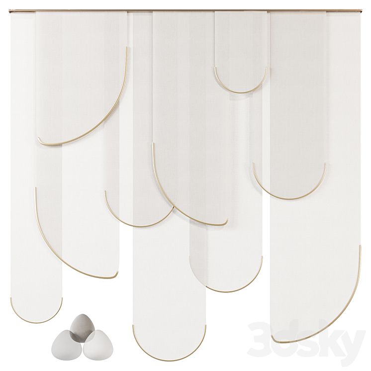 The Leaves Blank Window panels - Curtain - 3D model