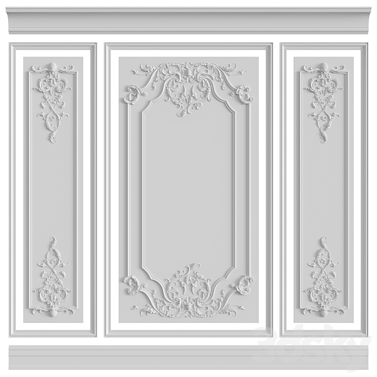 Wall composition #151 - Decorative plaster - 3D model