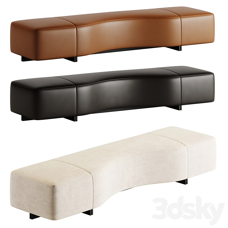 Yves Bench 1 by Minotti - Sofa - 3D model