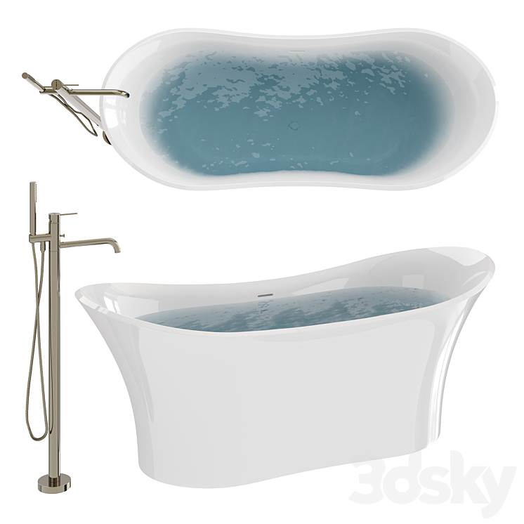 Amalfi Freestanding Stone Bath - Bathtub - 3D model