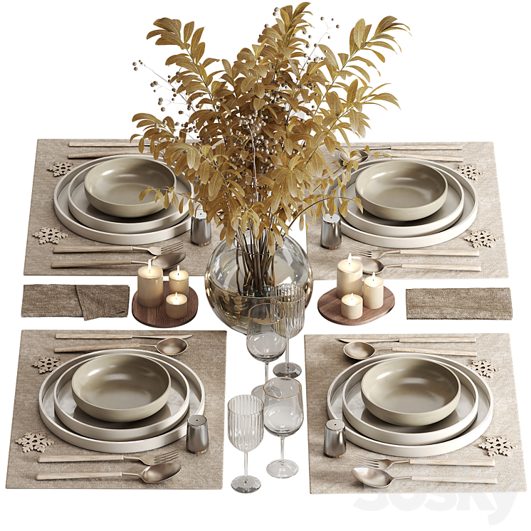 Tableware set n049 - Tableware - 3D model