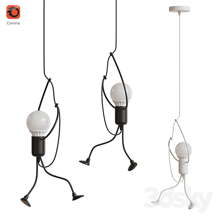 Hanging lamp in the form of a small man - Pendant light - 3D model