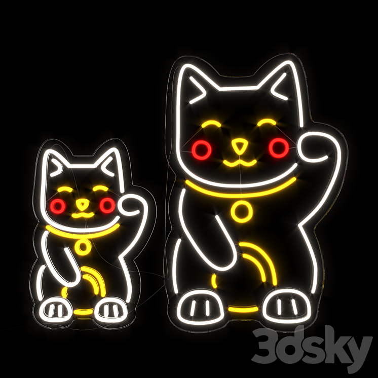 Interior sign neon cats - Neon - 3D model