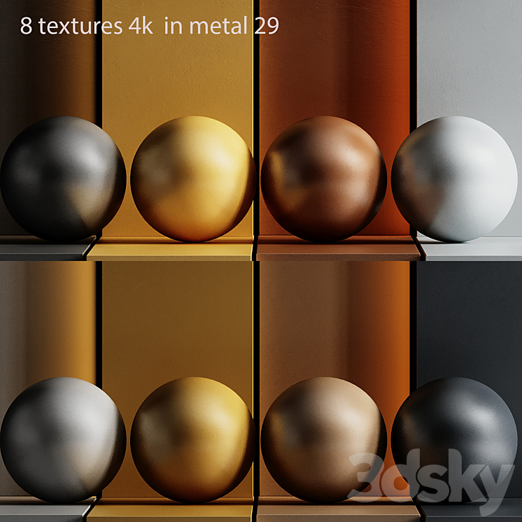 8 textures 4k in metal 29 - Metal - 3D model