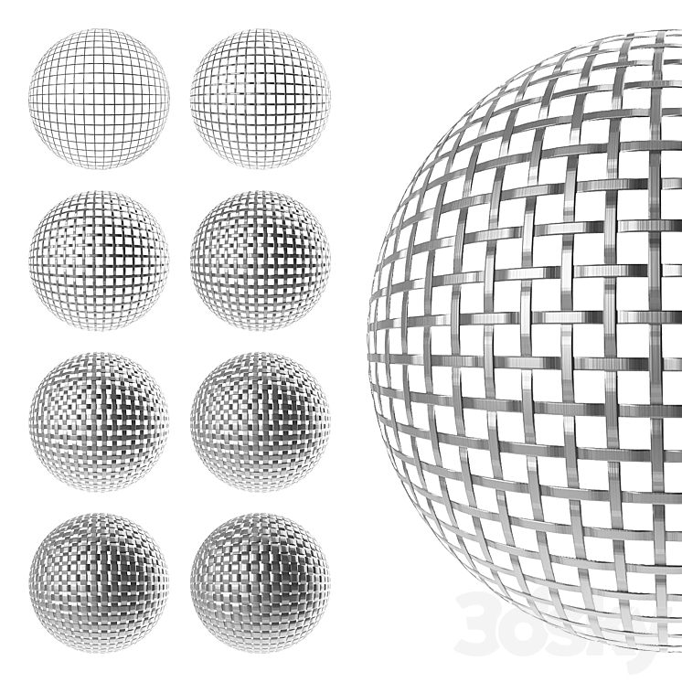 Woven Metal Set 001 - Metal - 3D model