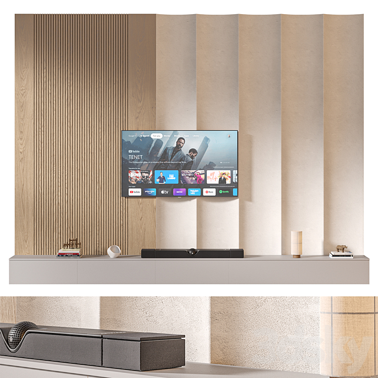TV wall set 35 - TV Wall - 3D model
