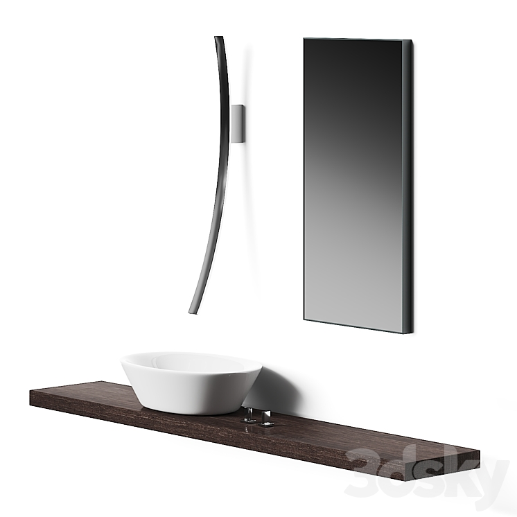 Luna Wall-mounted washbasin spout Graff mirror - Bathroom furniture ...