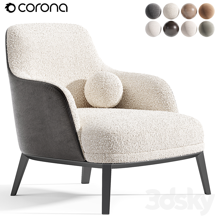 JANE LARGE armchair by Poliform - Arm chair - 3D model