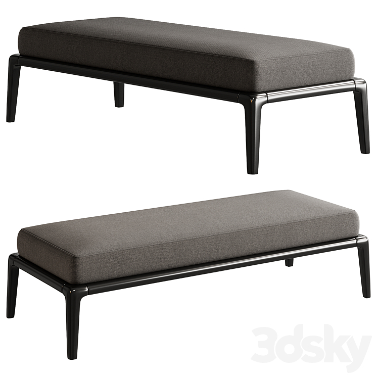 Poliform PARK Upholstered fabric bench - Other soft seating - 3D model