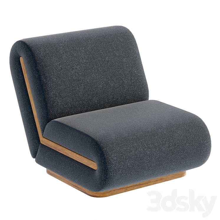Jackson Gray Lounge Chair - Arm chair - 3D model