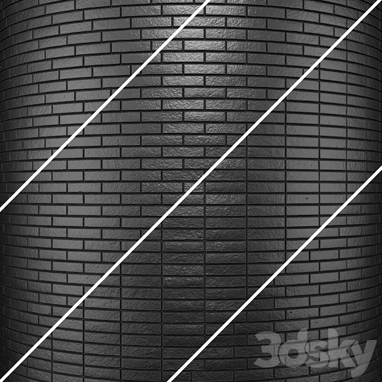 Brick texture black 4k pbr 070 - Brick - 3D model