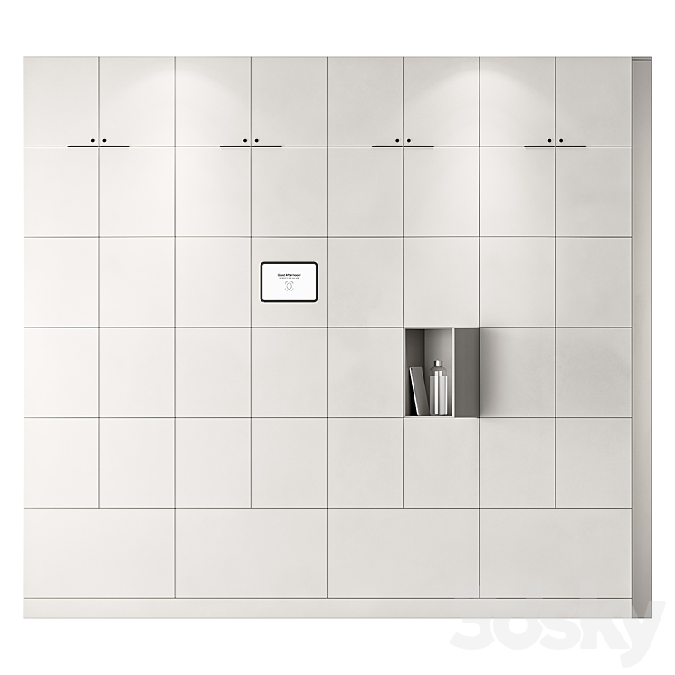 Office Locker with FaceID 02 - Office furniture - 3D model