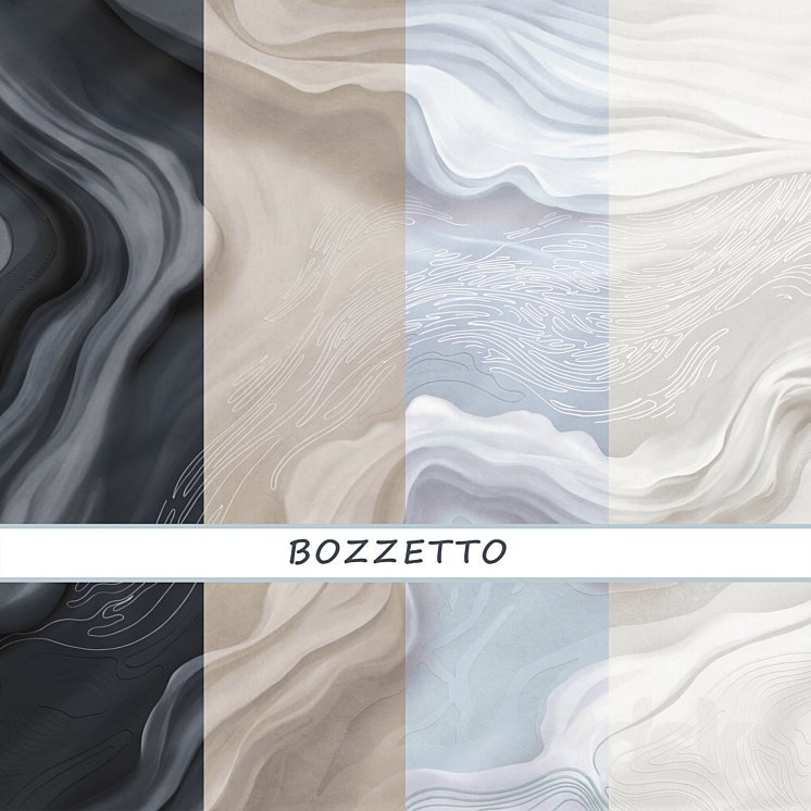 Designer wallpaper BOZZETTO pack 5 - Wall covering - 3D model