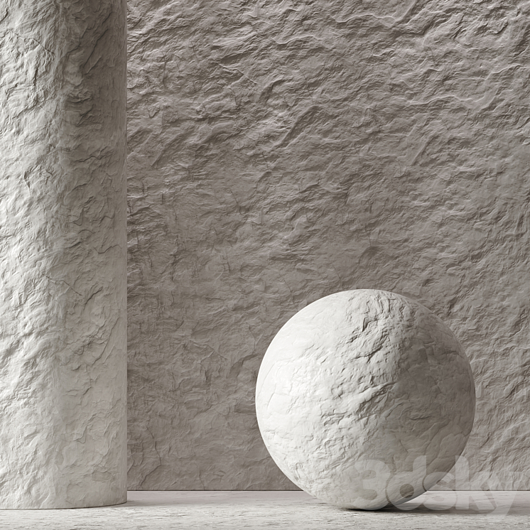 Decorative plaster with imitation rock - Wall covering - 3D model