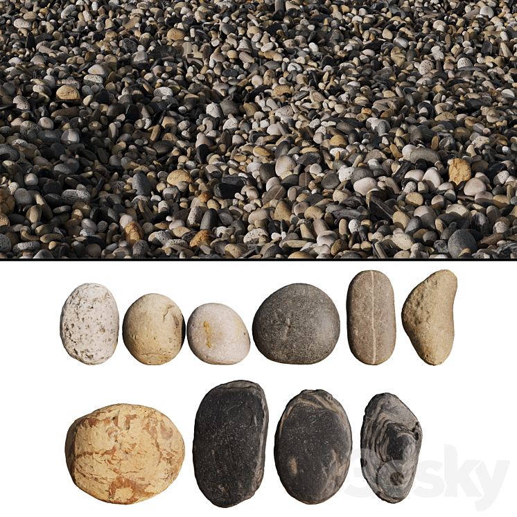 Pebbles - Environment elements - 3D model