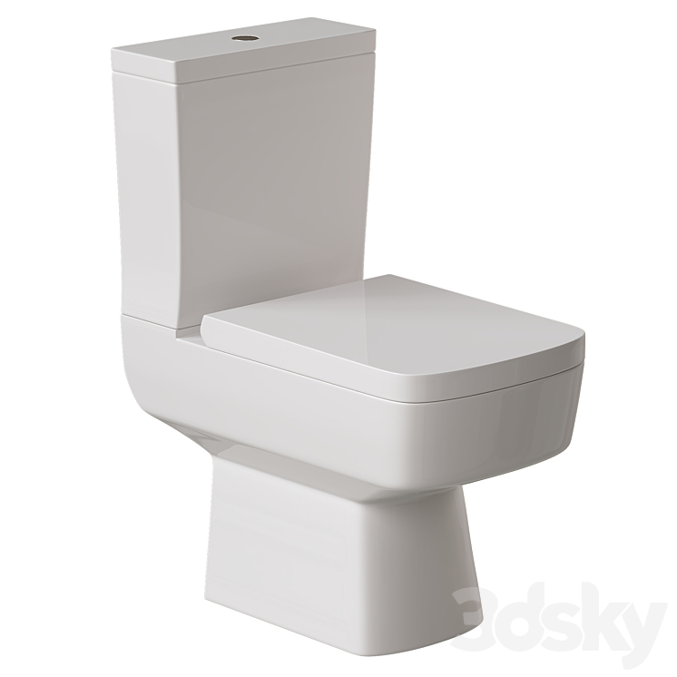 Brooklyn Modern Square Toilet - Toilet and Bidet - 3D model