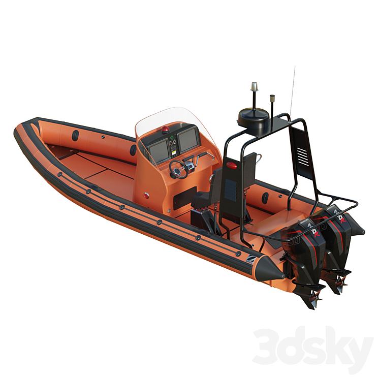 inflatable lifeboat zodiac - Water Transport - 3D model