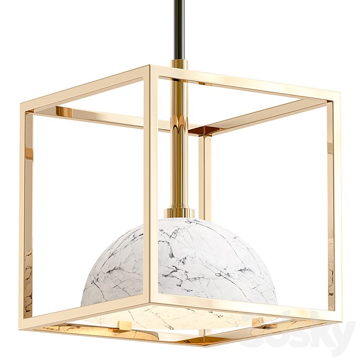 marble cube pendant - Pendant light - 3D model
