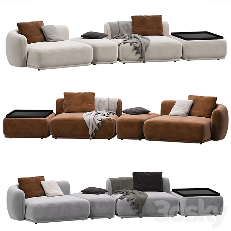 Modular Sofa Fabro by Ogogo 3 - Sofa - 3D model