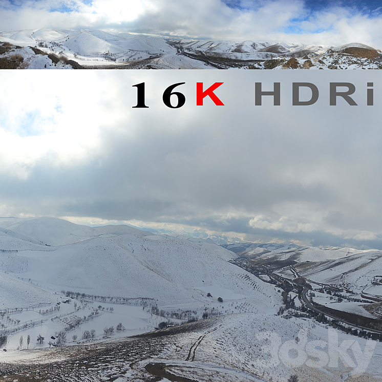 HDRi 16K Winer Mountain - HDRI - 3D model