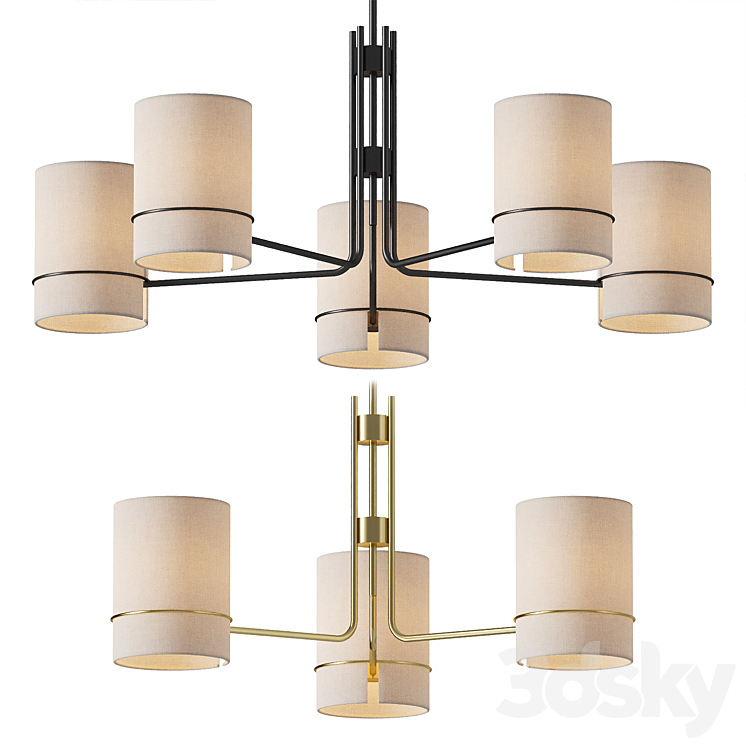 Shaw Chandelier - Pendant light - 3D model