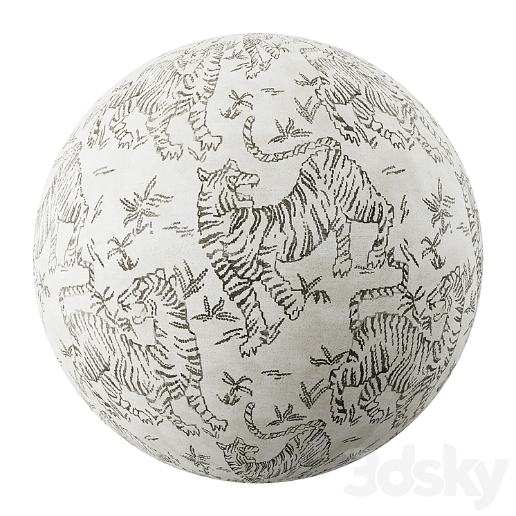 Orly Tigers Wallpaper 4K - Wall covering - 3D model