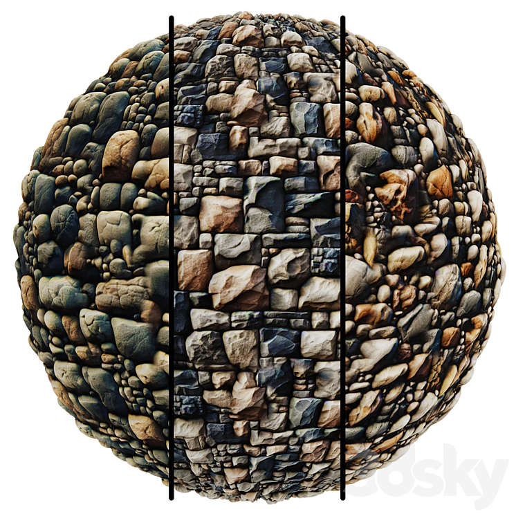 FB1033 cobblestone STONE3 | 3MAT | 4k | seamless | PBR - Stone - 3D model