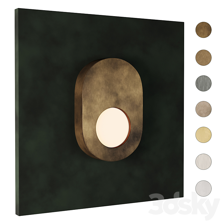 Wall lamp on canvas Oblong Portal Sconce by Konekt (7 types of metal ...
