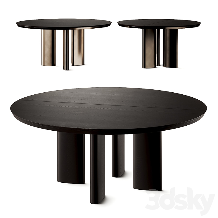 Poliform Adrien Round Wood Dining Table - Table - 3D model