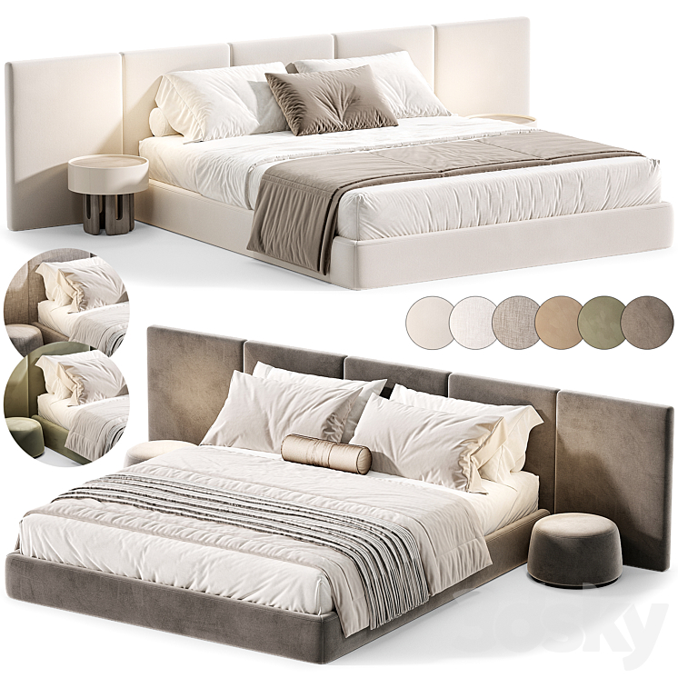 Double bed 16 - Bed - 3D model